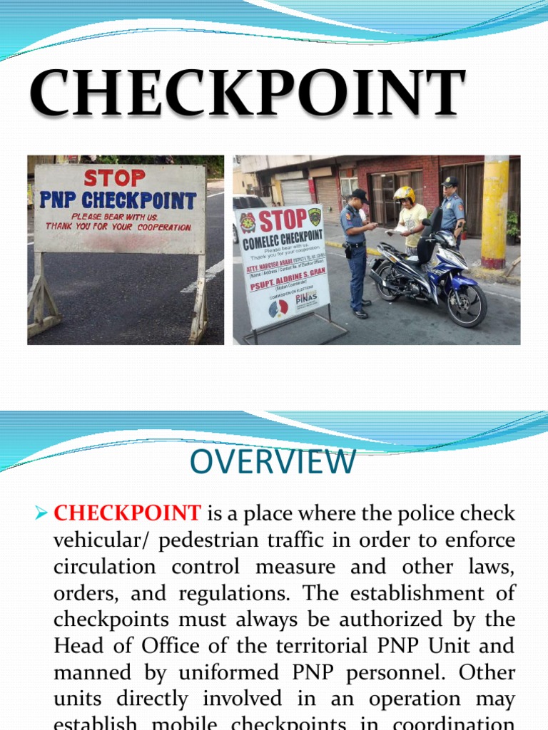 Checkpoint PPT Presentation | PDF | Police | Traffic