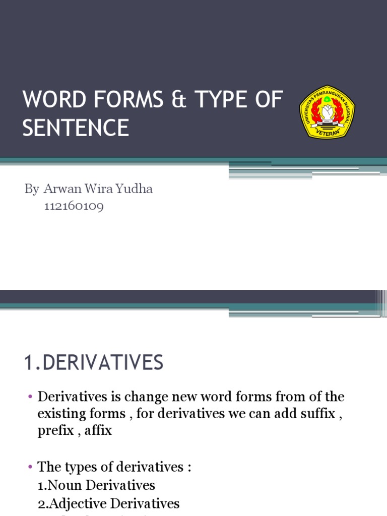 Word Forms & Type of Sentence | PDF