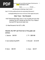 Sales Tax and Discount Word - Problem Worksheets | PDF