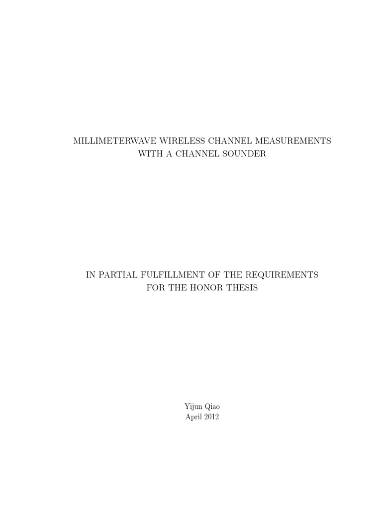 Yijunhonorthesiscomprehensive Millimeterwave Wireless Channel ...