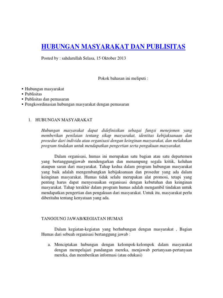 Contoh Publisitas Perusahaan Indonesia | PDF | Ilmu Sosial