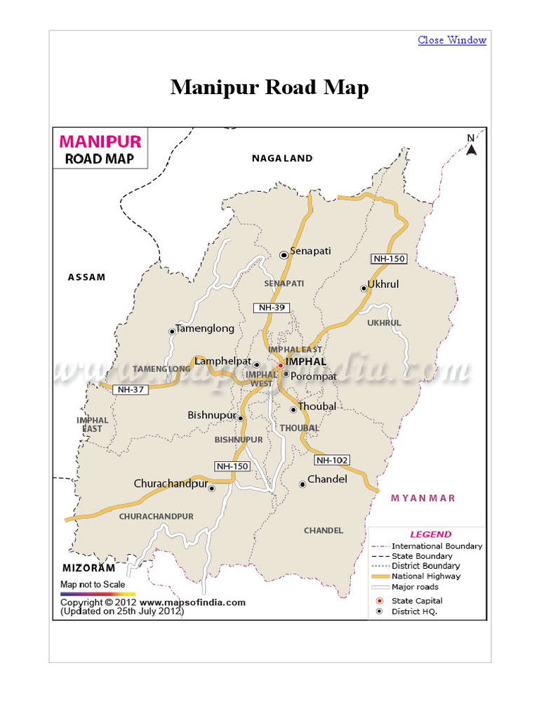 Manipur Road Map: Close Window | PDF