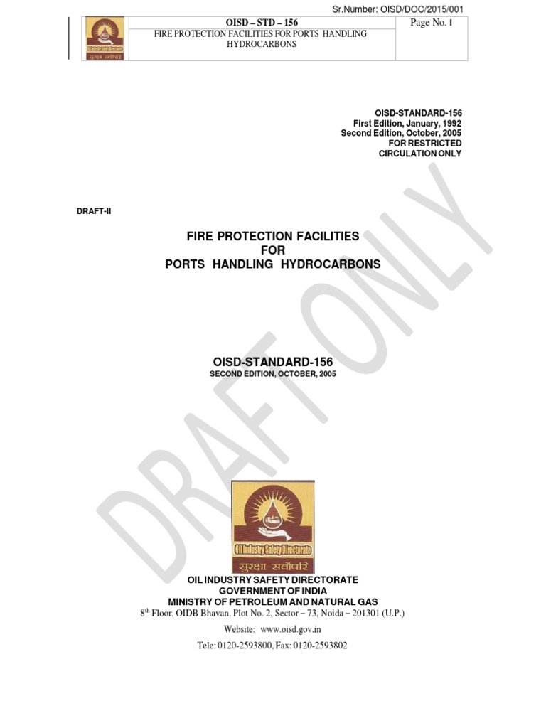 OISDSTD156 | Download Free PDF | Liquefied Natural Gas | Firefighting
