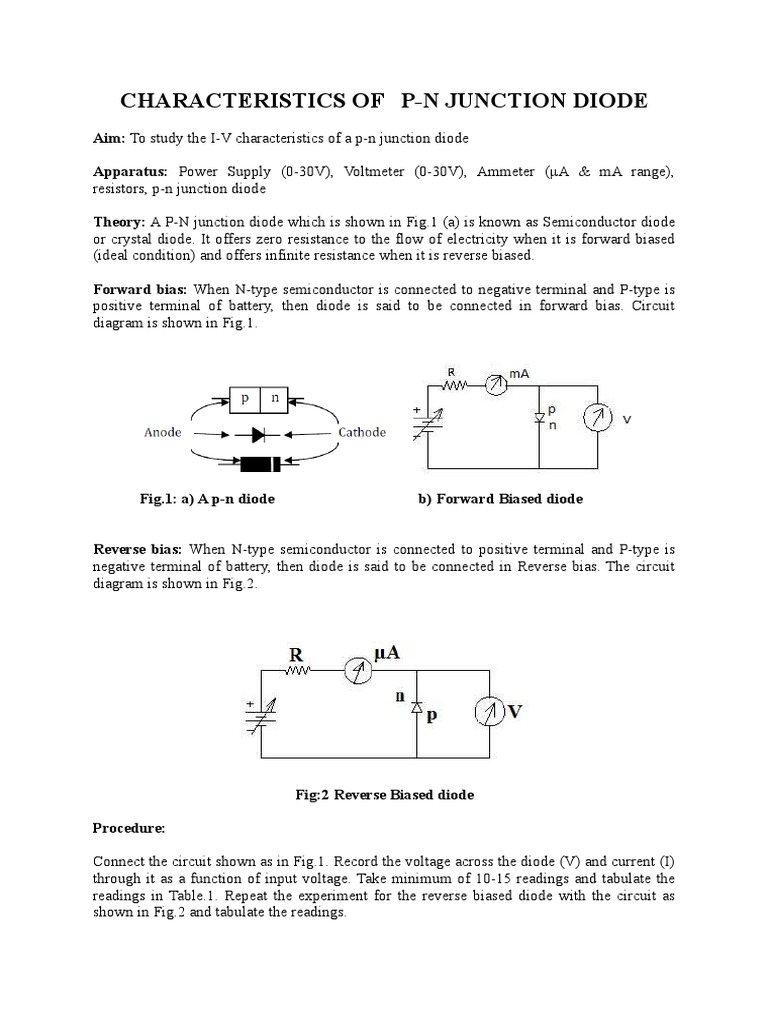 P-N Diode Characteristics | PDF