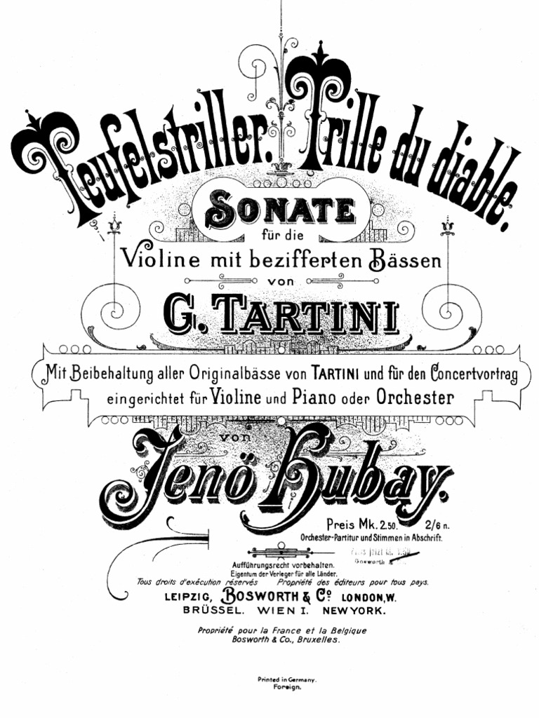 Violin Sonata in G Minor, B.g5 'Le Trille Du Diable' (Tartini, Giuseppe ...