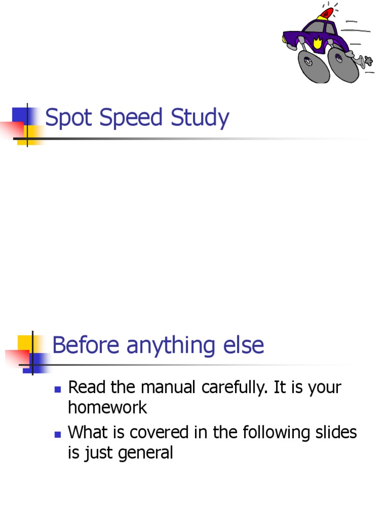 Spot Speed Study | PDF | Median | Histogram