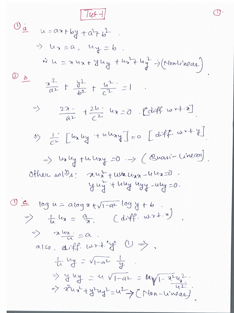 Solutions (Tutorial Sheet 1) | PDF