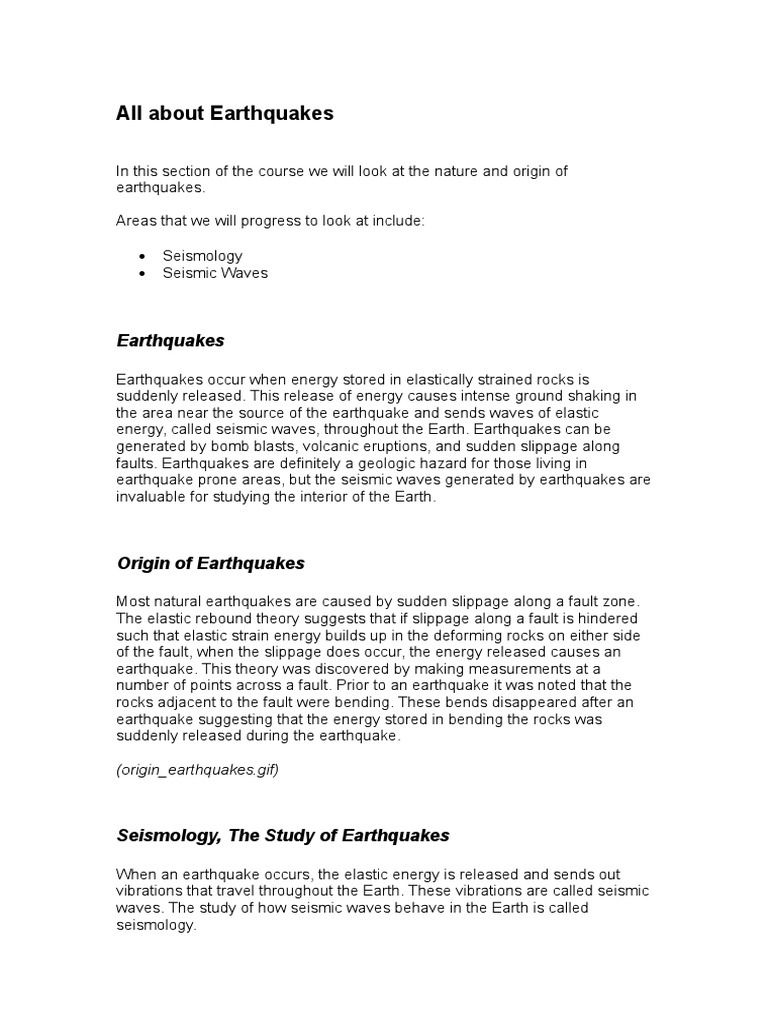 All About Earthquakes | Download Free PDF | Glacier | Earthquakes