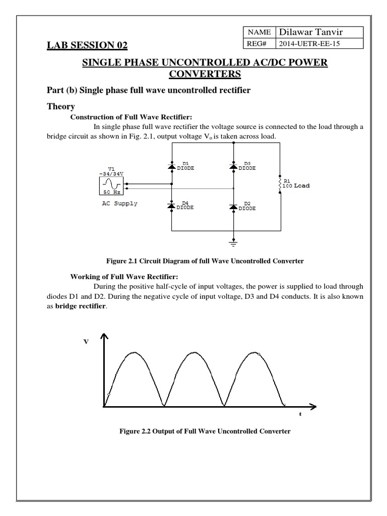 Lab-2 Power Electronics | PDF | Rectifier | Electronic Engineering