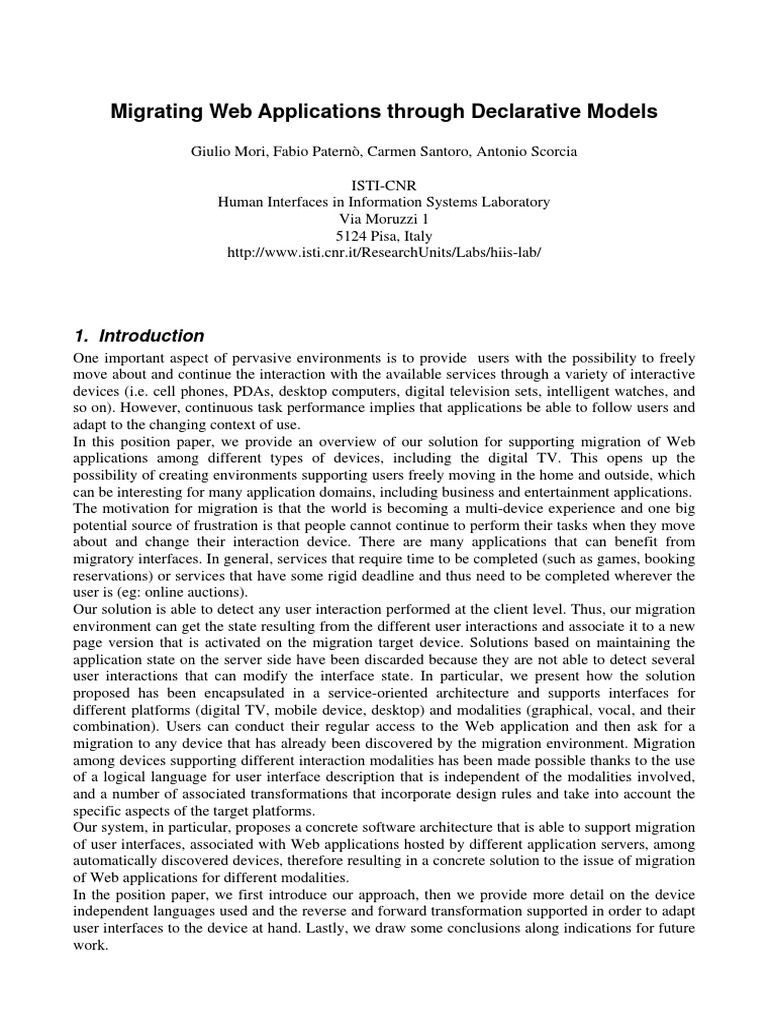 Migrating Web Applications Through Declarative Models | PDF | Web Application | Application Software