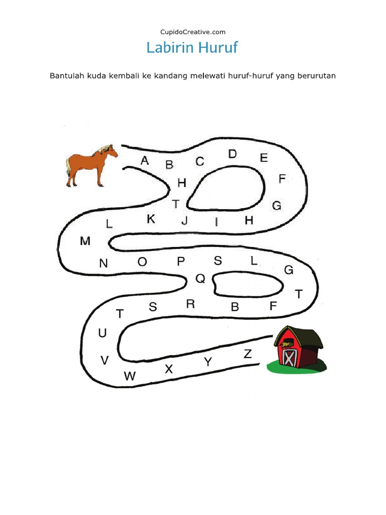 Belajar Anak - Labirin Huruf (A-Z) 3 | PDF