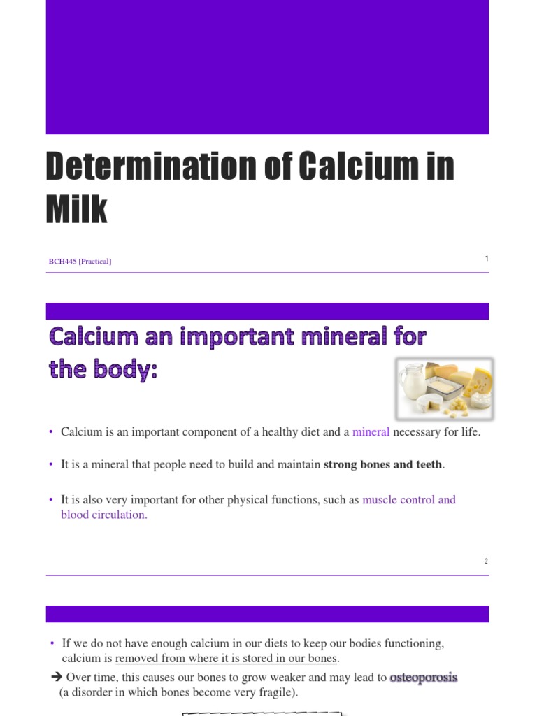 9 Determination of Calcium in Milk | PDF | Calcium | Ion