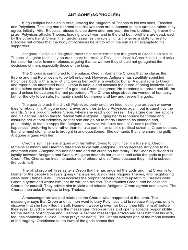 Antigone | PDF | Ancient Thebes (Boeotia) | Theban Mythology