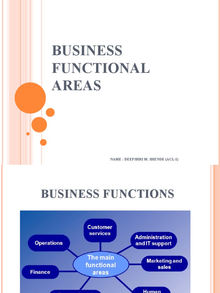 Business Functional Areas: Name: Deepshri M. Shende (Acl-I) | PDF ...