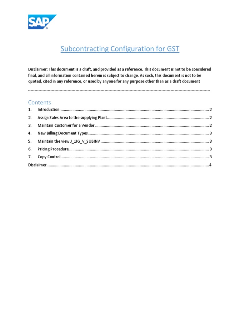 Subcontracting Configuration - GST | PDF | Invoice | Business