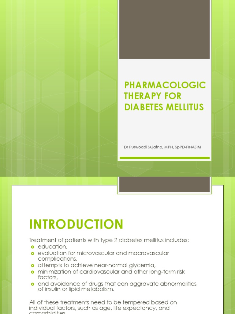Pharmacologic Theraphy | PDF | Diabetes Management | Diabetes Mellitus ...