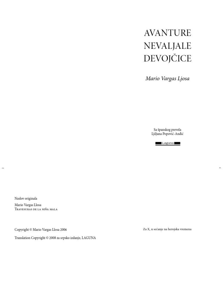 Delfi Avanture Nevaljale Devojcice Mario Vargas Ljosa PDF | PDF