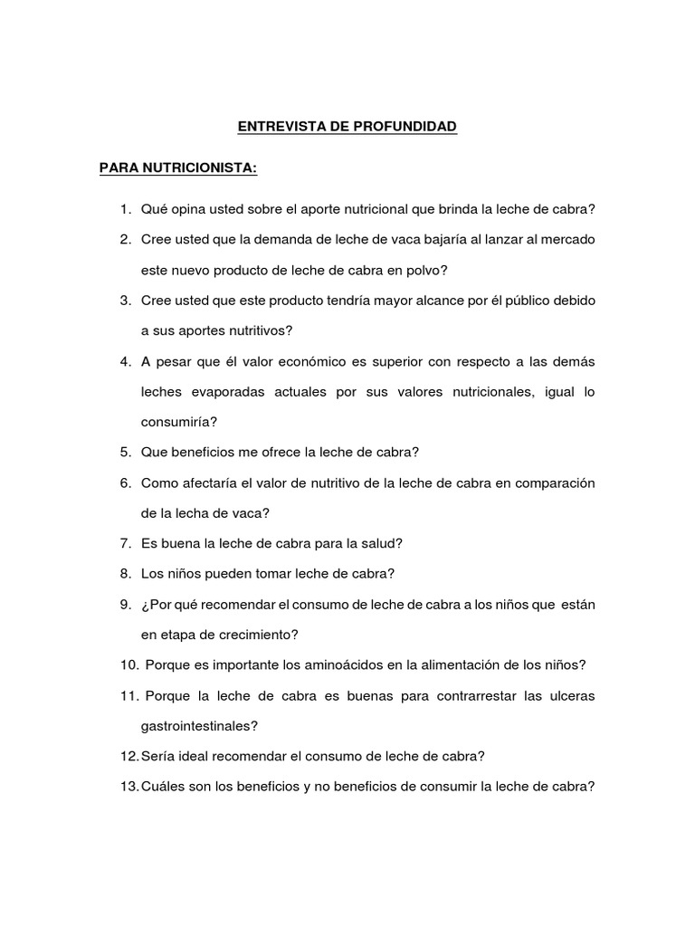 Entrevista de Profundidad y Focus Group | PDF | Leche | Distribución (comercial)