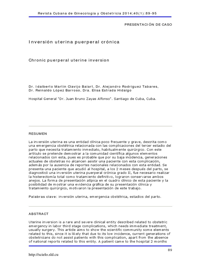 Inversion Uterina | PDF | Parto | Vagina