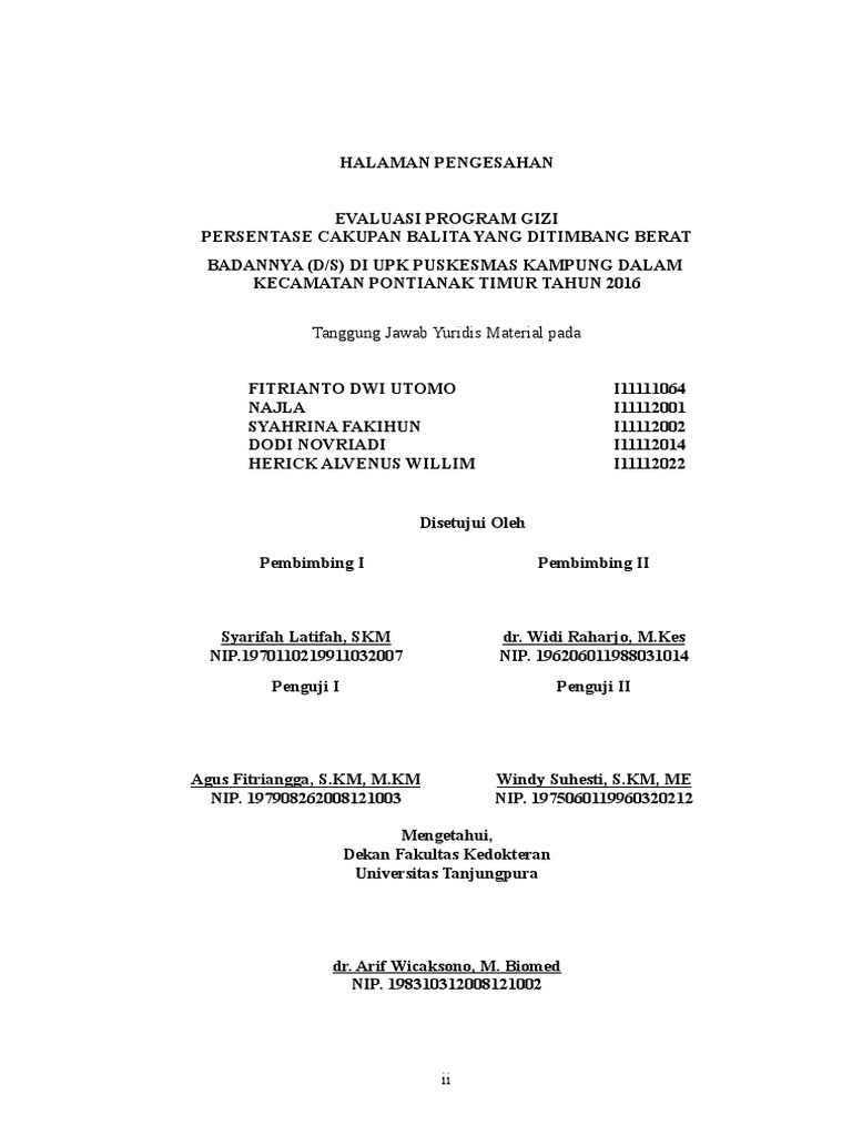 Lembar Pengesahan Evapro | PDF