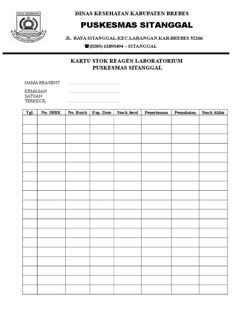 Form - Kartu - Stok - Reagen | PDF