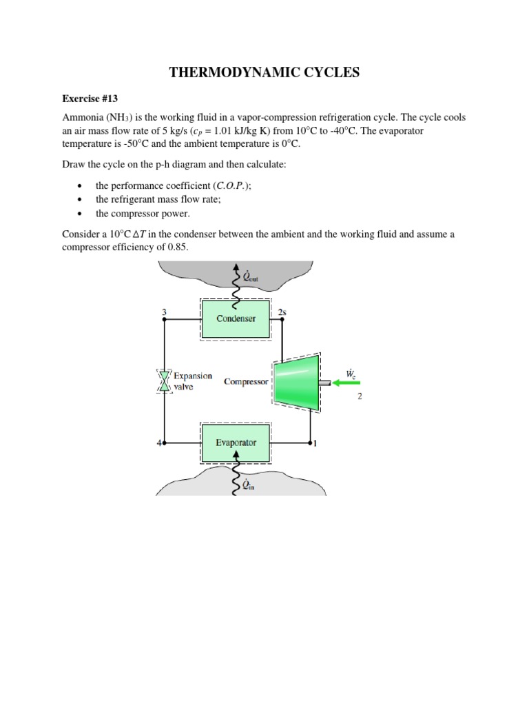 Engineering Thermodynamics Exercise | PDF | Refrigeration | Enthalpy