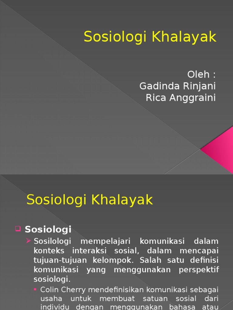 Sosiologi Khalayak | PDF