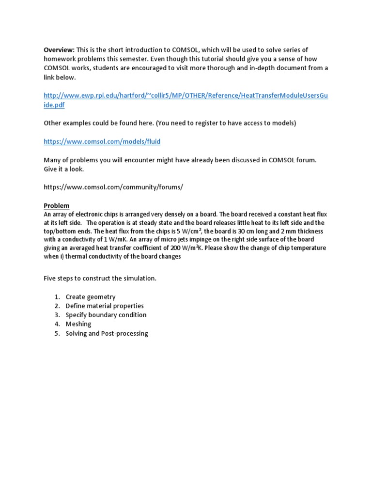 COMSOL Introduction Conduction | PDF | Thermal Conduction | Heat