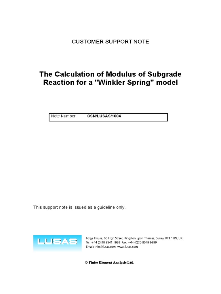 1004 Winkler Spring Models PDF | PDF | Beam (Structure) | P Value