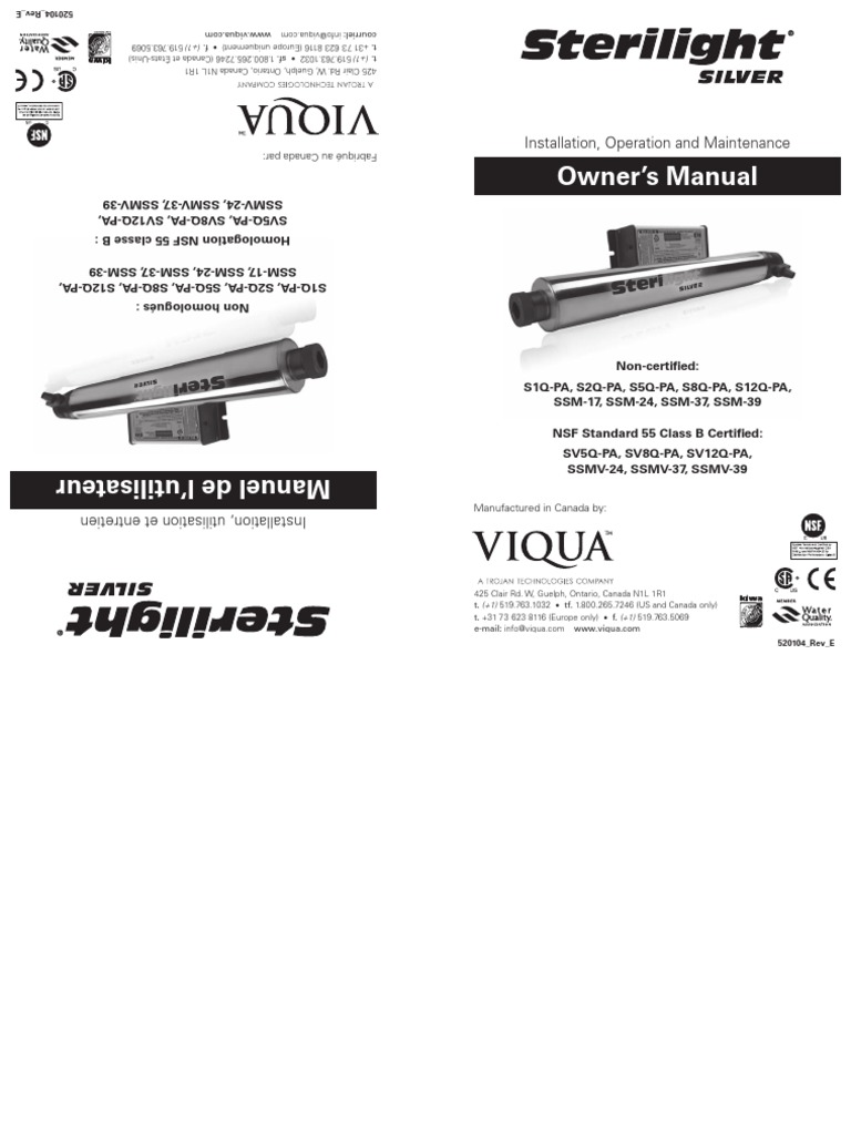 Sterilight S12Q-PA Manual - English | PDF | Enchufes y tomas de ...