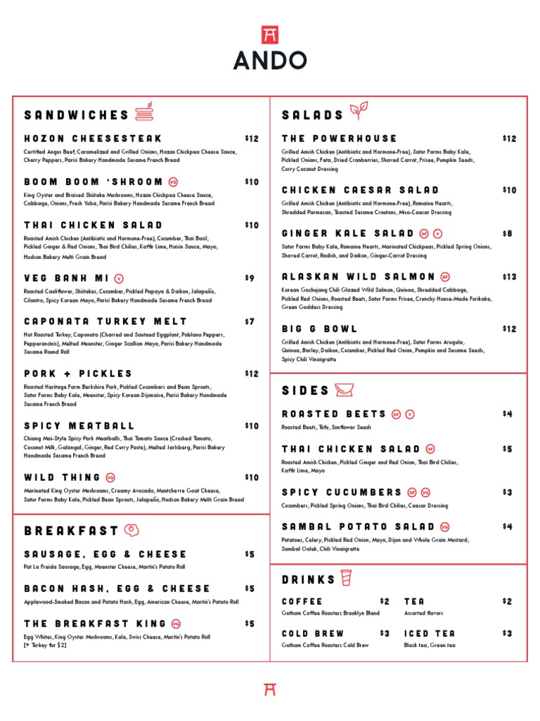 Ando Menu | PDF