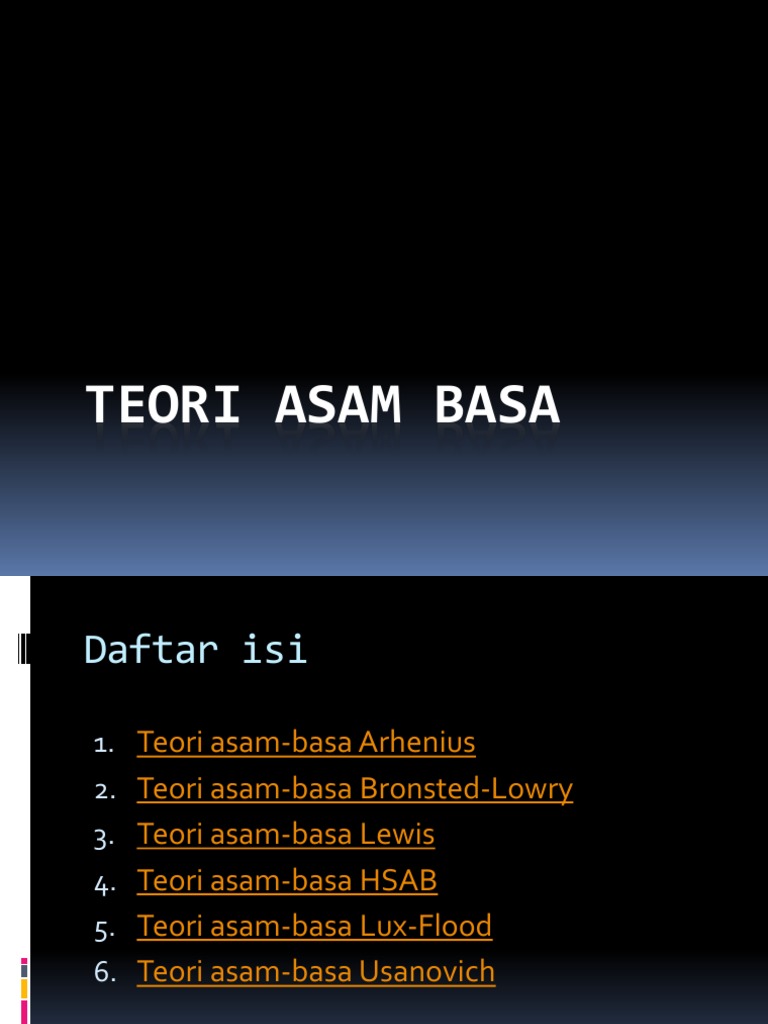 7 Teori Asam Basa | PDF