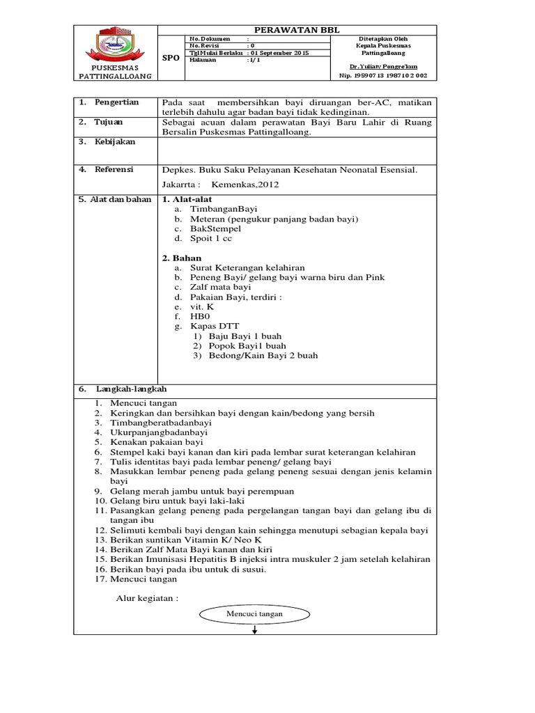 Sop Perawatan BBL | PDF