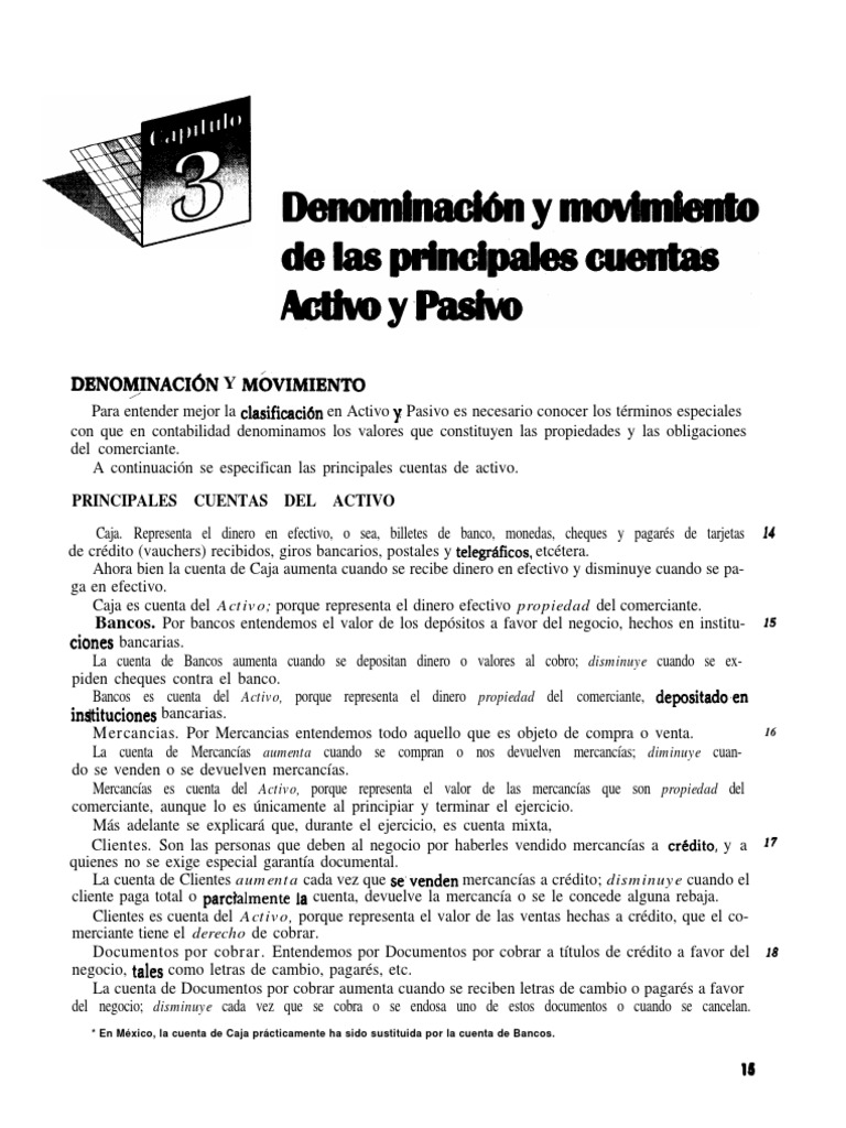 Clasificación y descripción de las principales cuentas del activo en ...