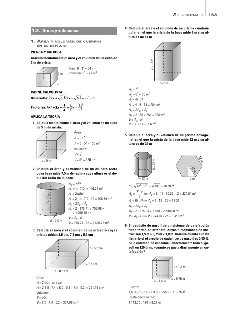 Area and Volume 3D Shapes PDF | PDF | Geometría Elemental | Geometría