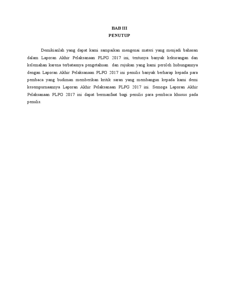 BAB III Penutup | PDF