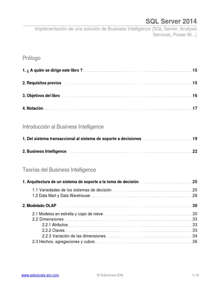 SQL Server 2014 Implementación de Una Solución de Business Intelligence (SQL Server, Analysis ...