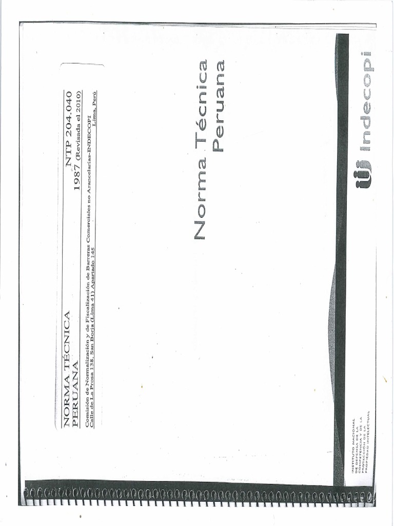 NTP 204.040 1987 Prueba de Impacto Sacos Pisco PDF | PDF