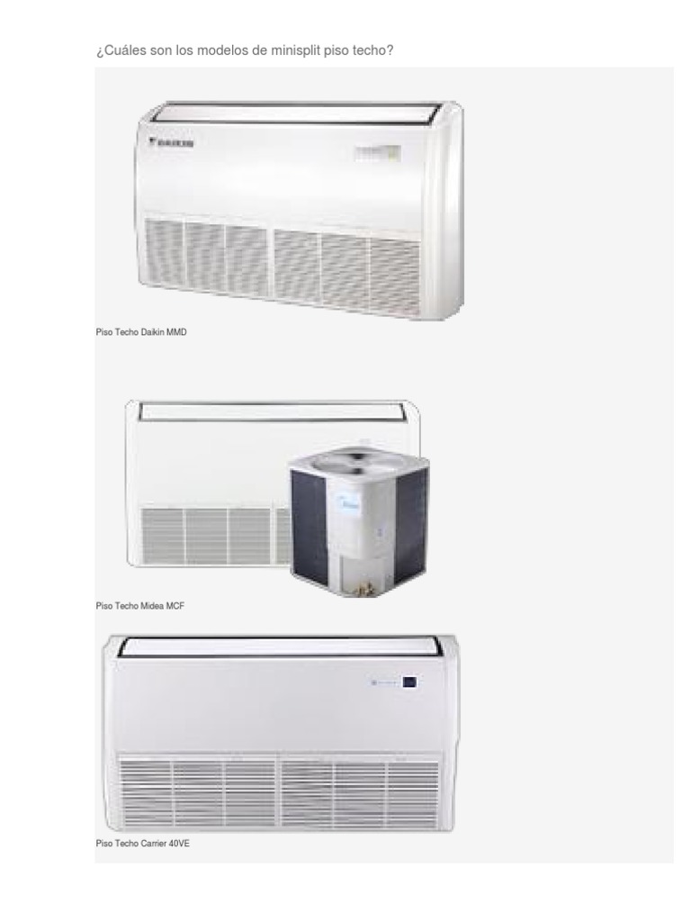 Cuáles Son Los Modelos de Minisplit Piso Techo | Aire acondicionado ...