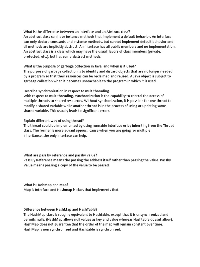 Java Interview Questions Pdf Class Computer Programming Method Computer Programming