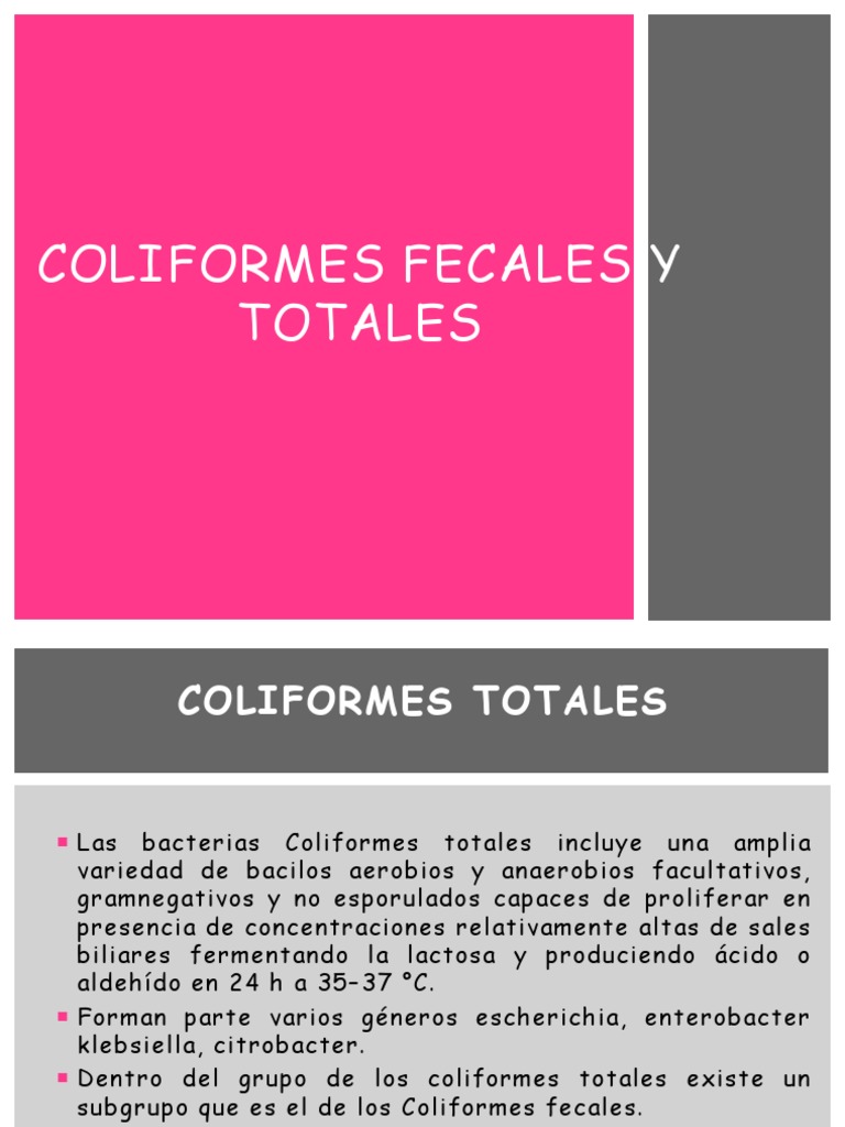 Coliformes | PDF | Microbiología | Microorganismo