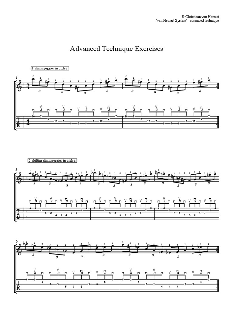 Advanced Technique Exercises | PDF