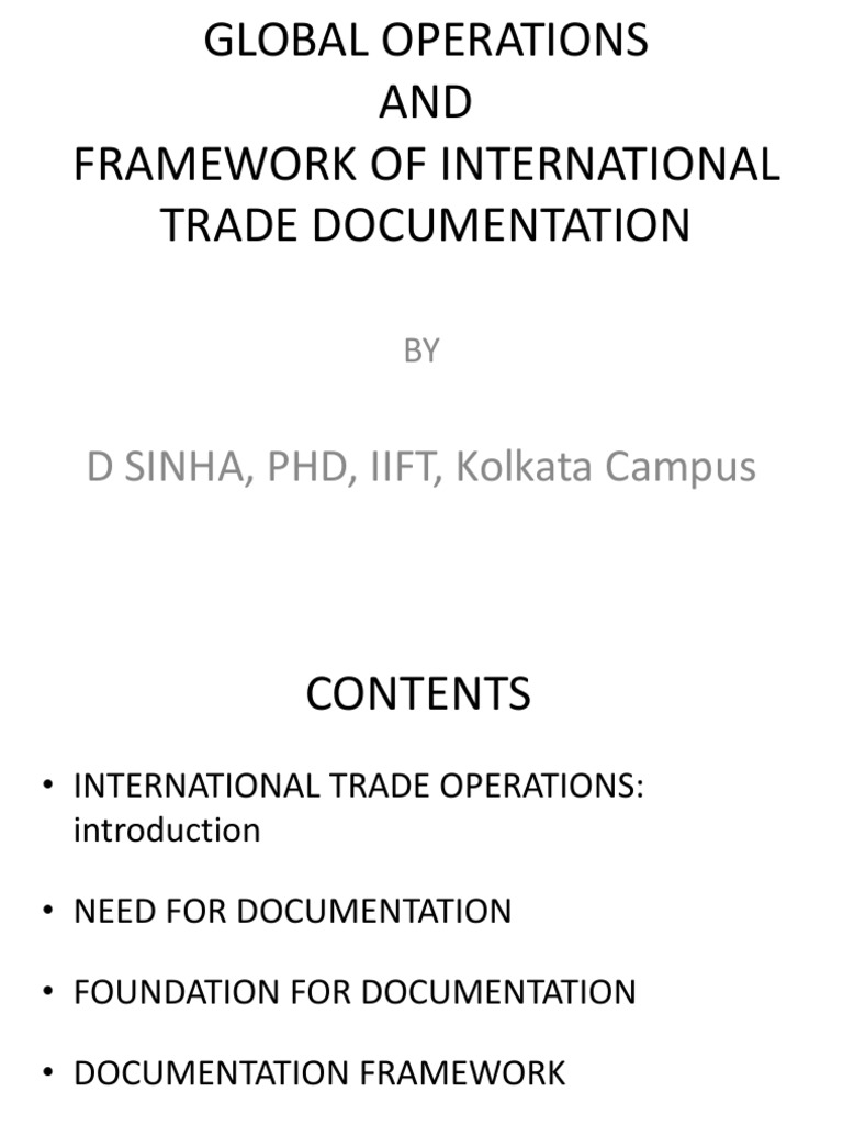 Framework for International Trade Documentation: A Comprehensive Guide ...