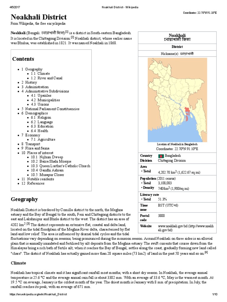 Noakhali District - Wikipedia | PDF | Agriculture | Nature