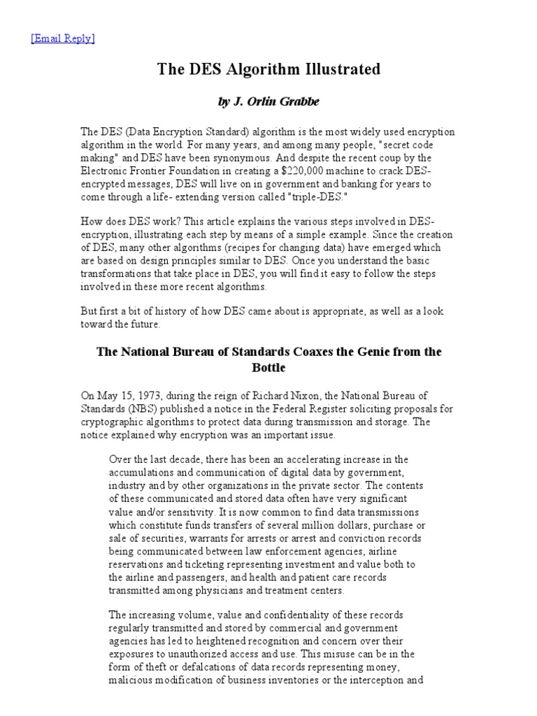 Encryption Explained: How the DES Algorithm Works | PDF | Cryptography ...
