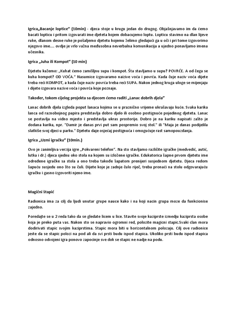 Uvodne Igrice Za Radionice | PDF