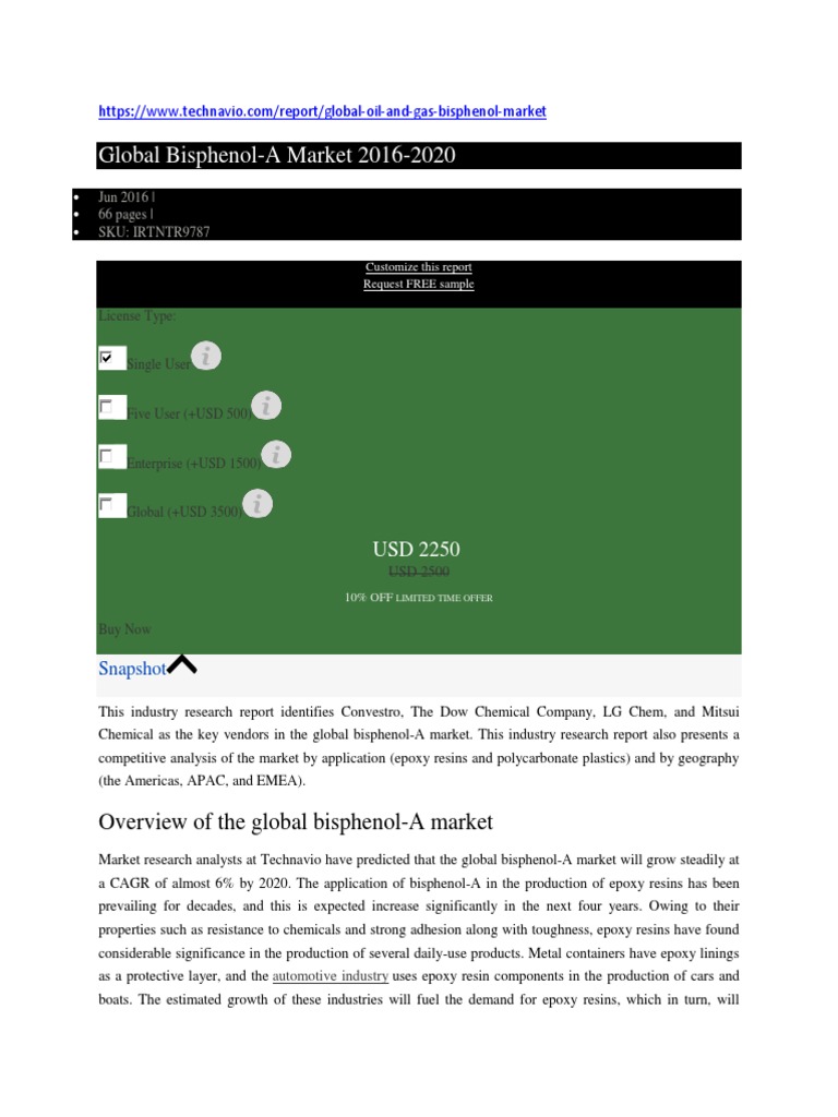 BPA Market Reports | PDF | Epoxy | Marketing Research
