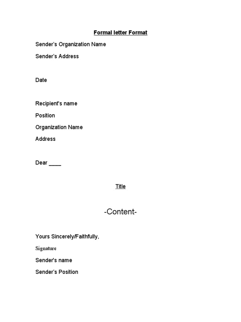 Formal Letter Format Guide | PDF | Language Arts & Discipline