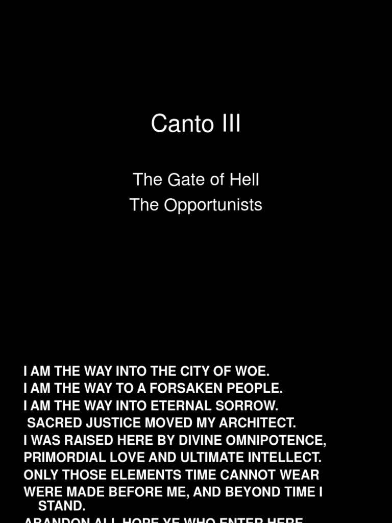 Canto III | PDF | Inferno (Dante) | Hell