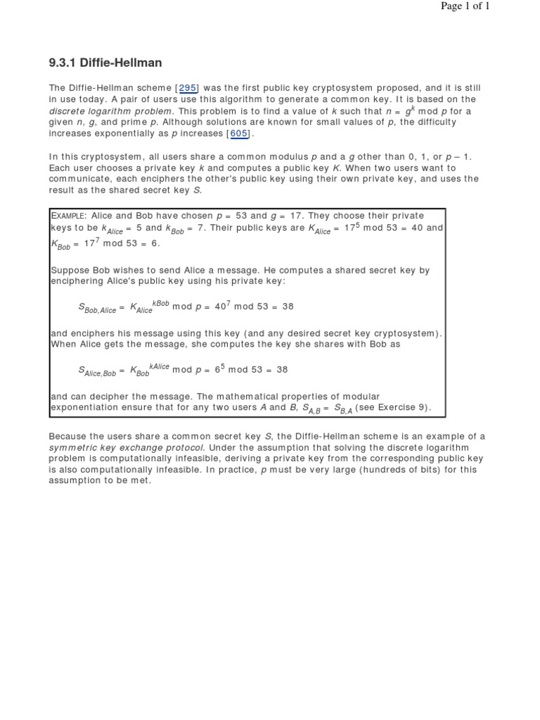 Diffie Hellman | PDF